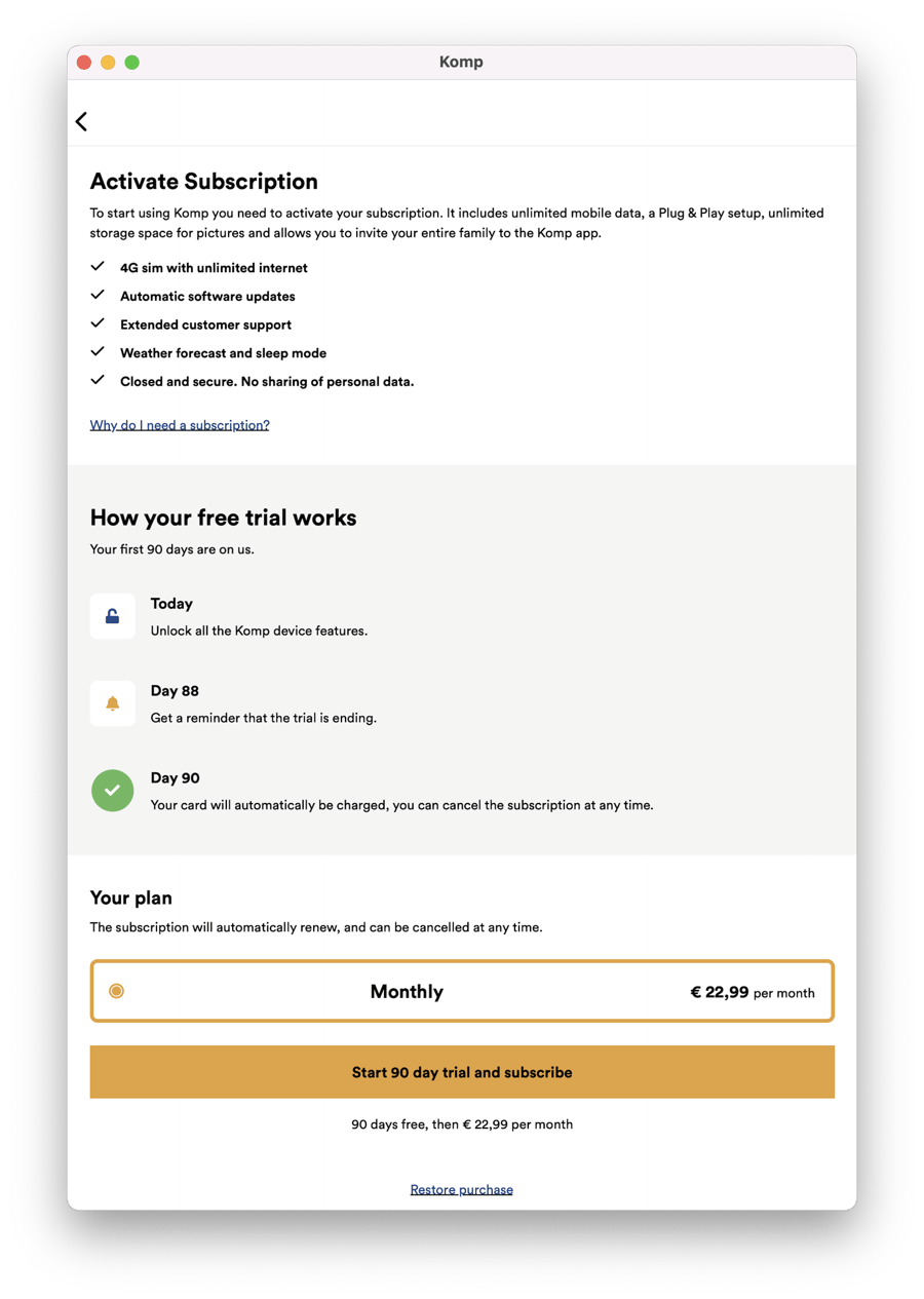 Komp Family subscription